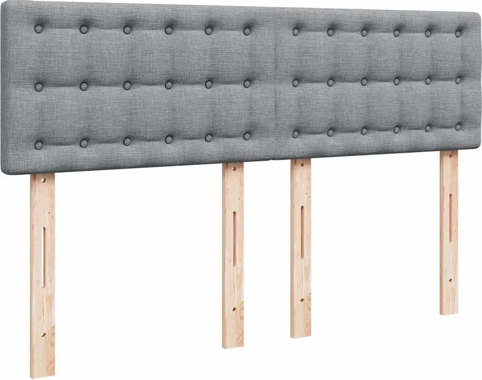 Box spring postel s matrací světle šedá 160 x 200 cm textil 3287521