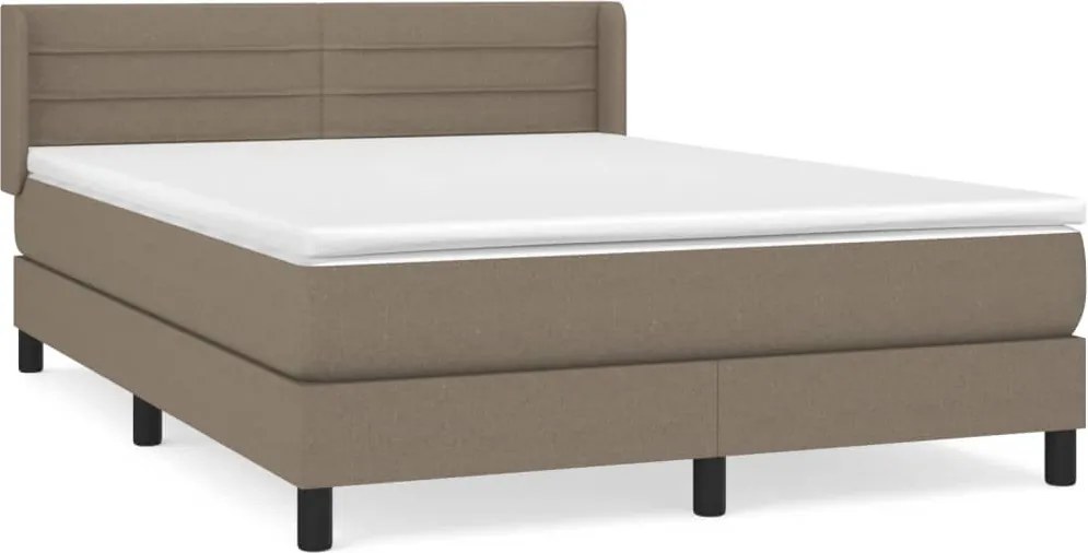 Box spring postel s matrací taupe 140x190 cm textil 3129789