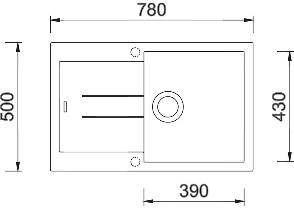 Granitový dřez Sinks AMANDA 780 Titanium