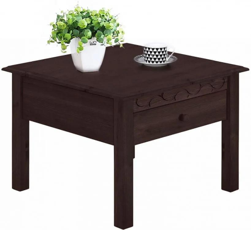 Danish style Odkládací stolek Londa, 60 cm, tmavě hnědá