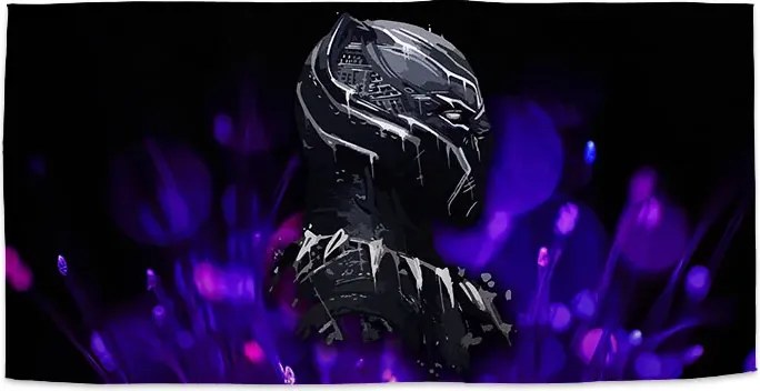 Sablio Ručník BLACK PANTHER Fialová luminescence - 70x140 cm