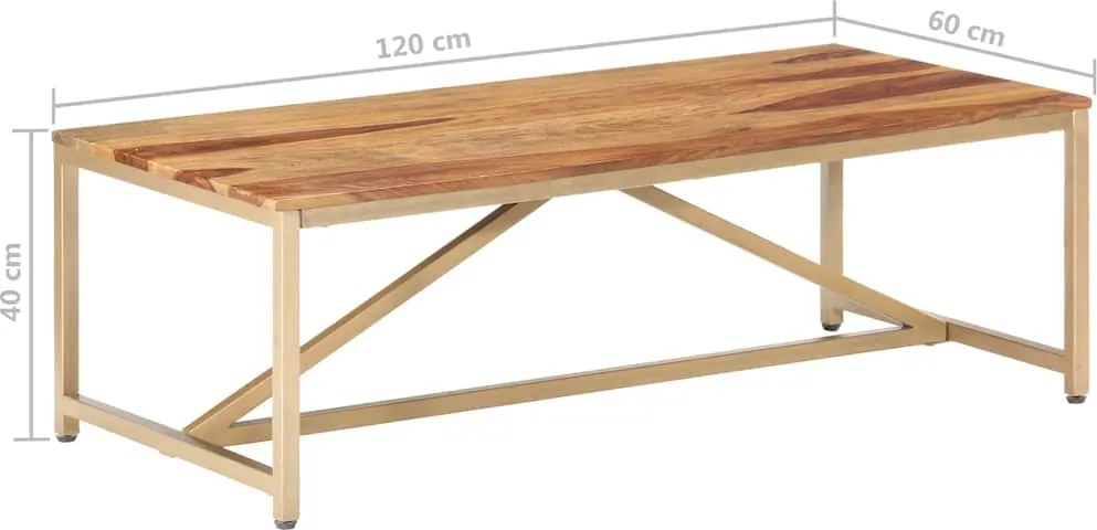 Konferenční stolek 120 x 60 x 40 cm masivní dřevo 286339