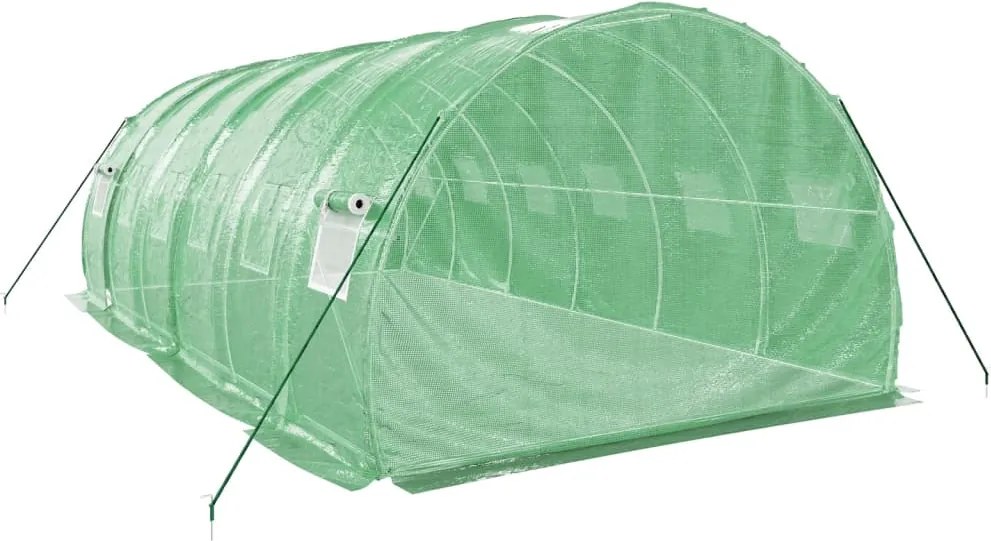 Skleník s ocelovým rámem zelený 18 m² 6 x 3 x 2 m 3188040