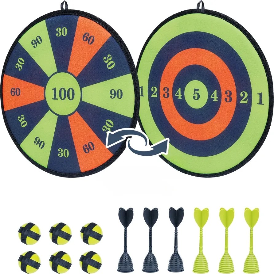 Oboustranný terč s šipkami a míčky inSPORTline DSTS140