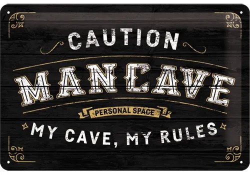 Postershop Plechová cedule: Man Cave - 30x20 cm