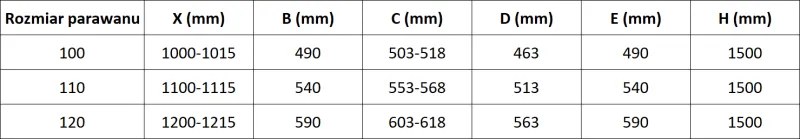Mexen Mist L, 2-křídlová vanová zástěna 110 x 150 cm, čiré sklo, černý profil, 8A9L-110-011-70-00