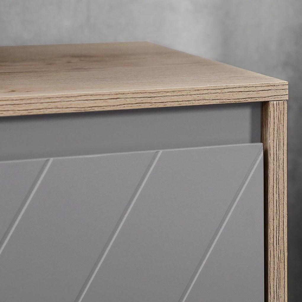 HOMCOM Podskříňková koupelnová skříňka volně stojící s dvojitými dveřmi a nastavitelnou policí Nosnost 50 kg 60x30x59,8 cm Dub a Šedá