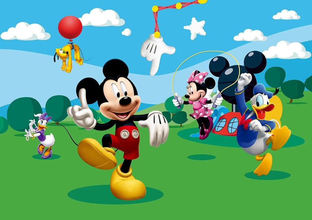 Dětská fototapeta na zed' Hřiště Mickeyho Mouse, Disney | 360 x 254 cm | DFTD 0253