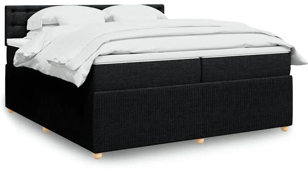 Box spring postel s matrací černá 200x200 cm textil 3287579