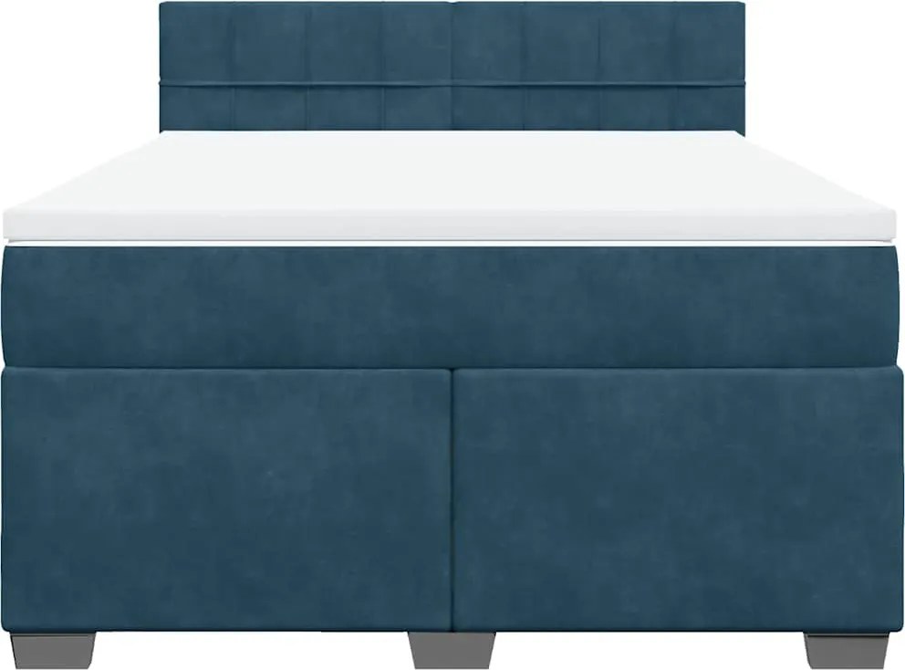 Box spring postel s matrací tmavě modrá 140x190 cm samet 3286310