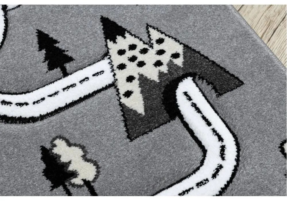 Dětský kusový koberec Cesty ve městě šedý 240x330cm