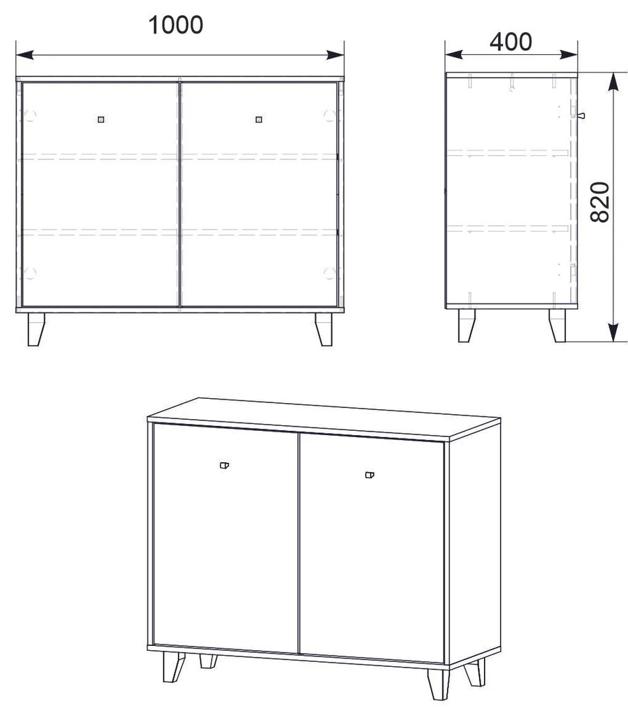 Vomaks unit, s.r.o. Komoda NORD 2D "Komoda-20" Barva: dub sonoma