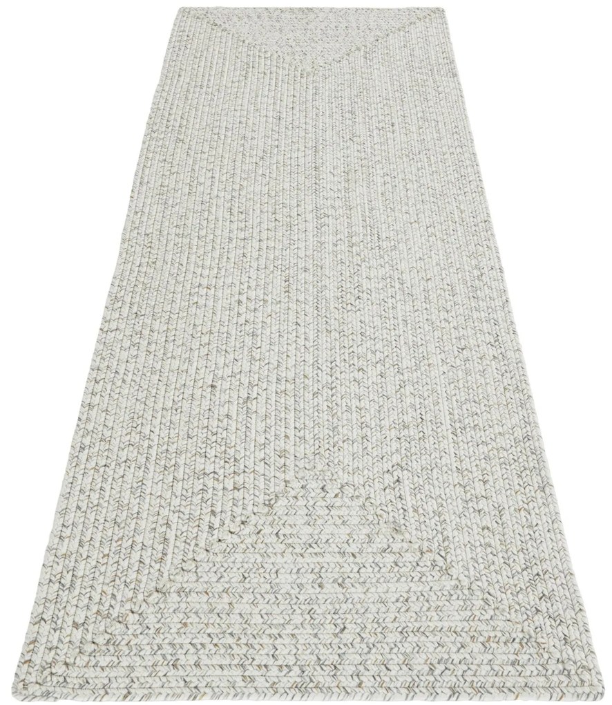 Hanse Home, Kusový koberec Braided 105553 Light Melange – na ven i na doma, 80x150, bílá, chodba / předsíň