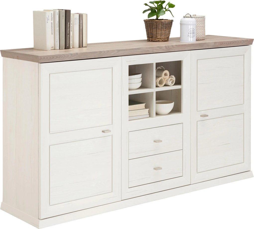 XXXLutz KOMODA, šedá, bílá, 160/89/43 cm Hom`in - Široké komody - 000003000103