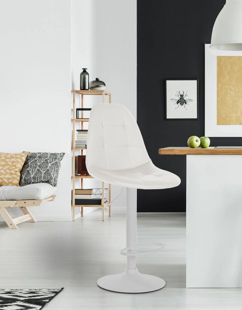 Barová židle Elmore umělá kůže W – bílá
