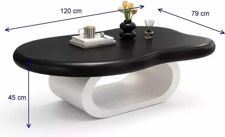 LuxuryForm DESIGN Konferenční stolek DECO 120 × 79 cm – černý, černá podnož