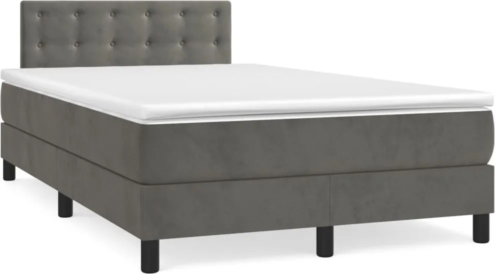 Box spring postel s matrací tmavě šedá 120 x 200 cm samet 3141534