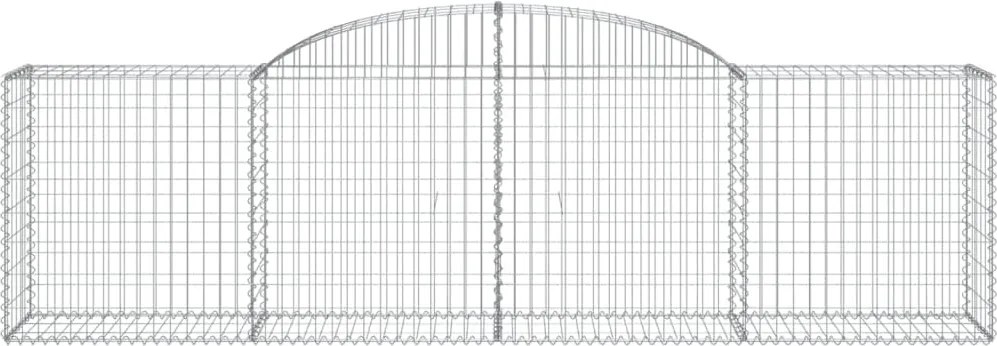 Klenuté gabionové koše 3 ks 300x50x80/100 cm pozinkované železo 3146684