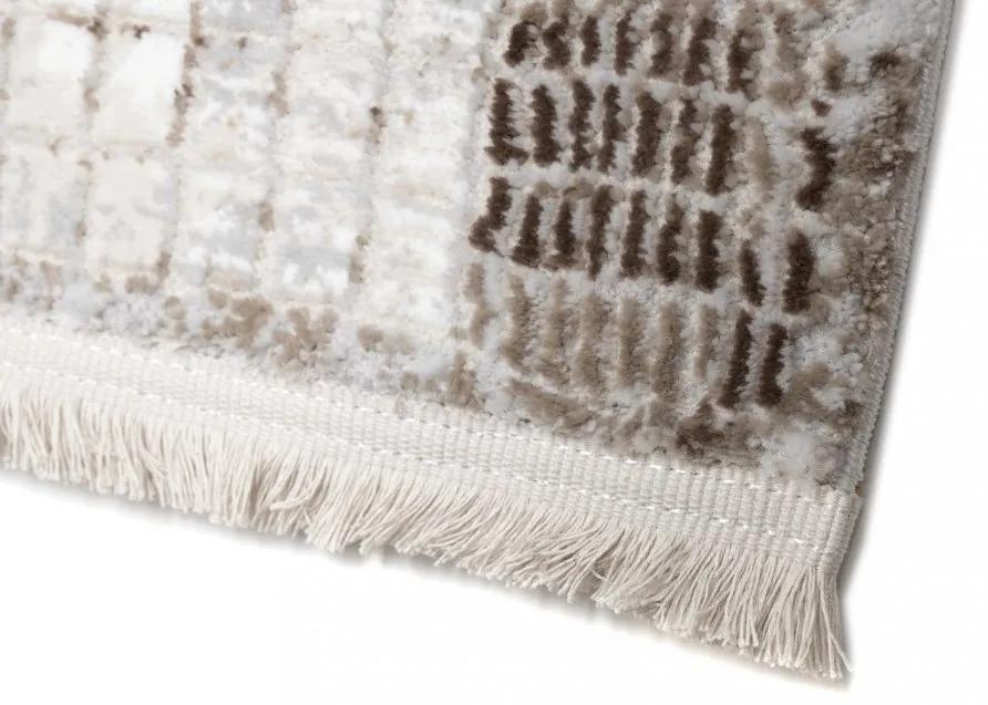 Designový vintage koberec s geometrickými vzory v hnědých odstínech Šířka: 140 cm | Délka: 200 cm
