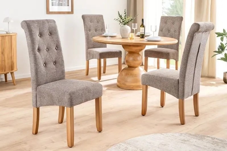 Designová jídelní židle Eileithya taupe / dub