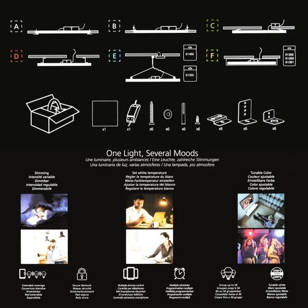 Eglo 32734 - LED RGBW Stmívatelný přisazený panel SALOBRENA-C 34W/230V bílá+ DO