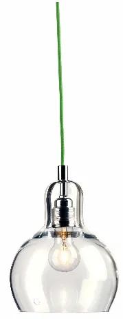 Kaspa 10123109 LONGIS I - Závěsné svítidlo s čirým sklem, zelený textilní kabel
