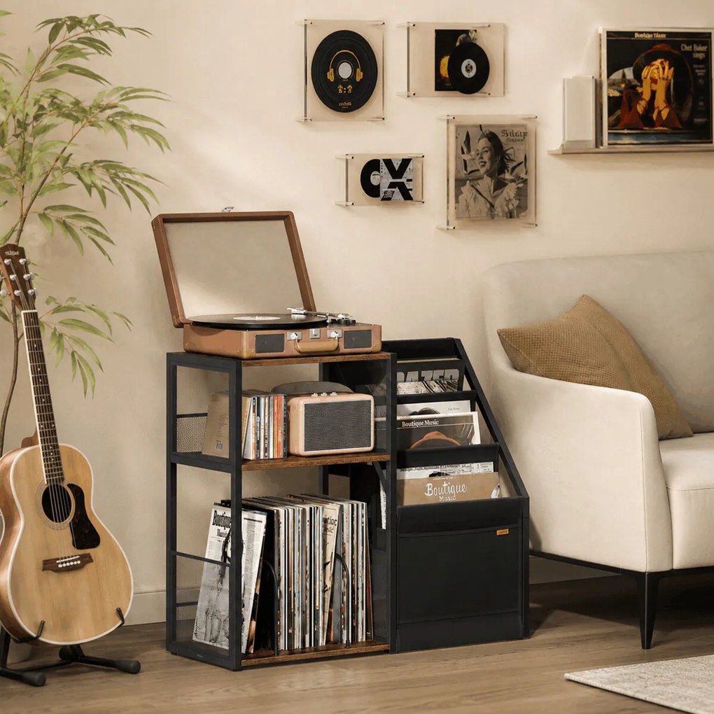 Autronic Stolek na gramofon a LP desky AKF-E1076 OLW