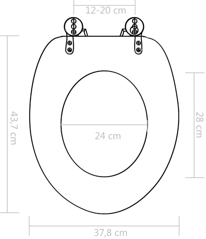 vidaXL Marketos WC sedátko s funkcí pomalého sklápění 2 ks MDF motiv oblázků