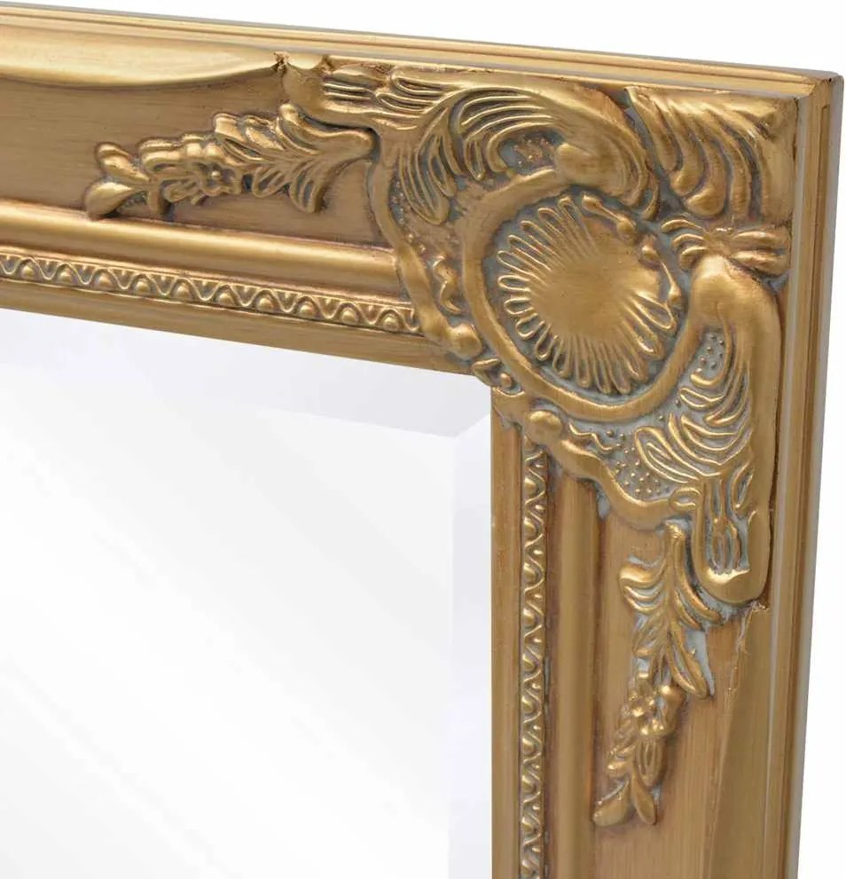Nástěnné zrcadlo barokní styl 100 x 50 cm zlaté 243680