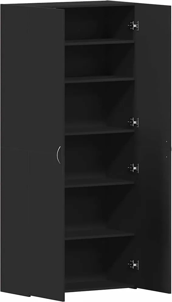Skříň na obuv 80 x 35.5 x 180 cm Kompozitní dřevo Černá 3333837