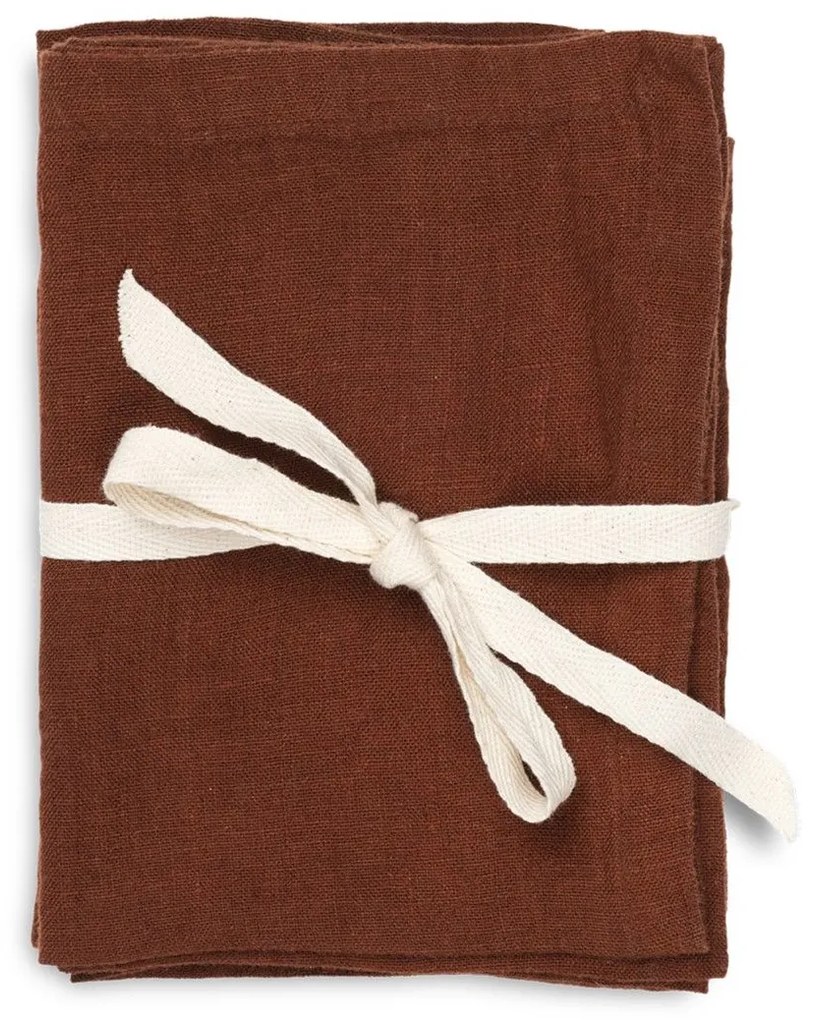 ferm LIVING Látkové prostírání Linen Cinnamon - set 2 ks, hnědá barva, textil