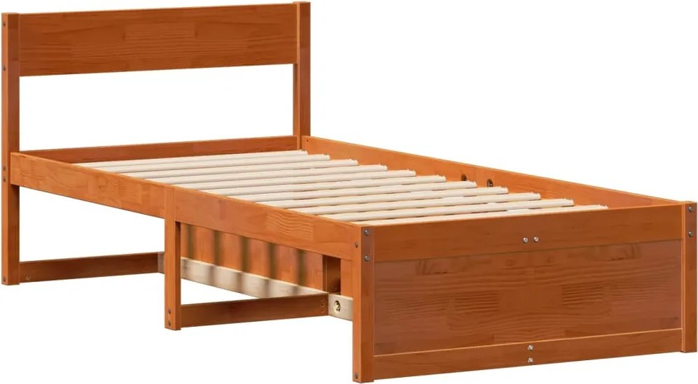 Postel bez matrace voskově hnědá 75 x 190 cm masivní borovice 3306407