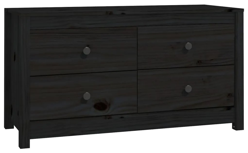 821778 vidaXL Odkládací skříňka černá 100x40x54 cm masivní borové dřevo