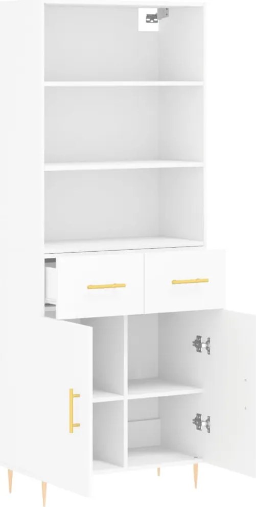 Skříň highboard bílá 69,5 x 34 x 180 cm kompozitní dřevo 3200505