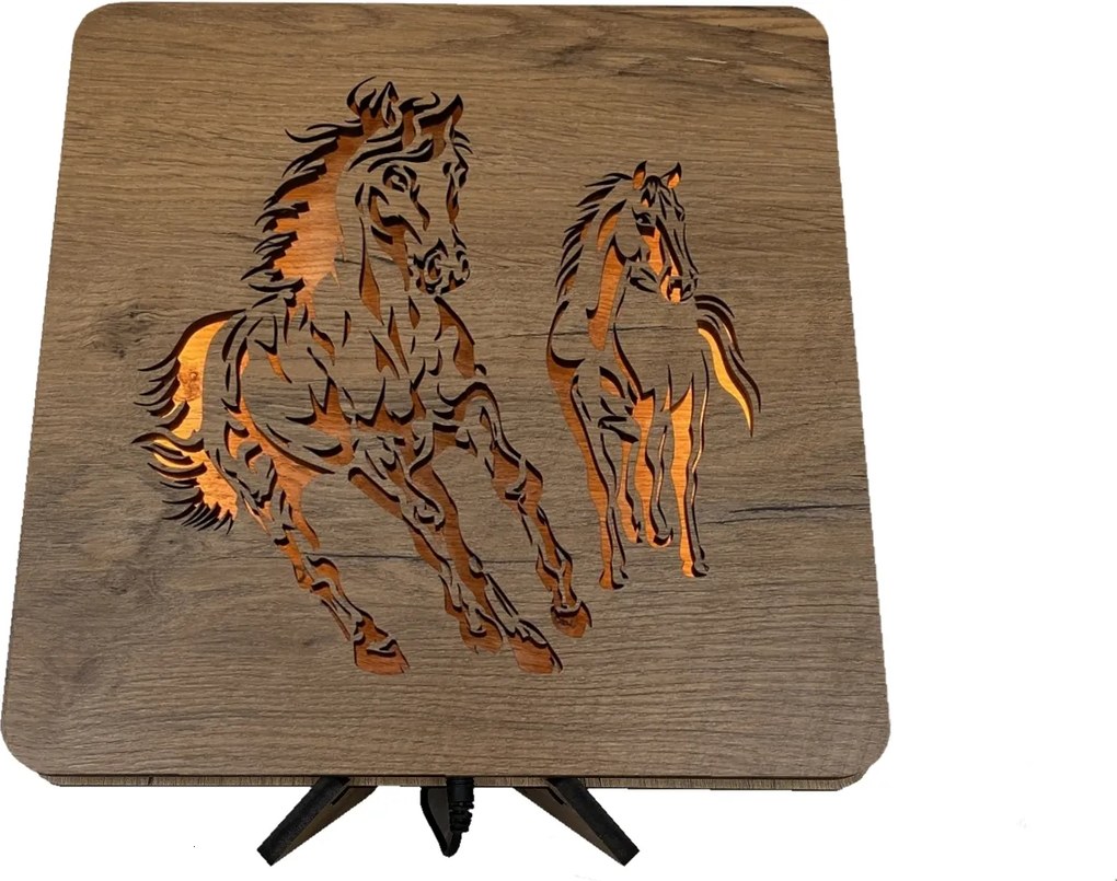 Li-Go "Koně" lampa 31x31 cm provedení povrchu: ořech