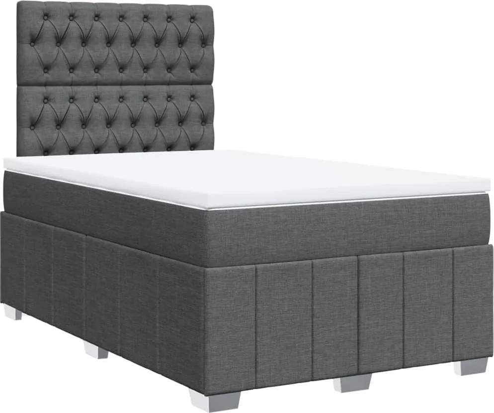 Box spring postel s matrací tmavě šedá 120x200 cm textil 3293943