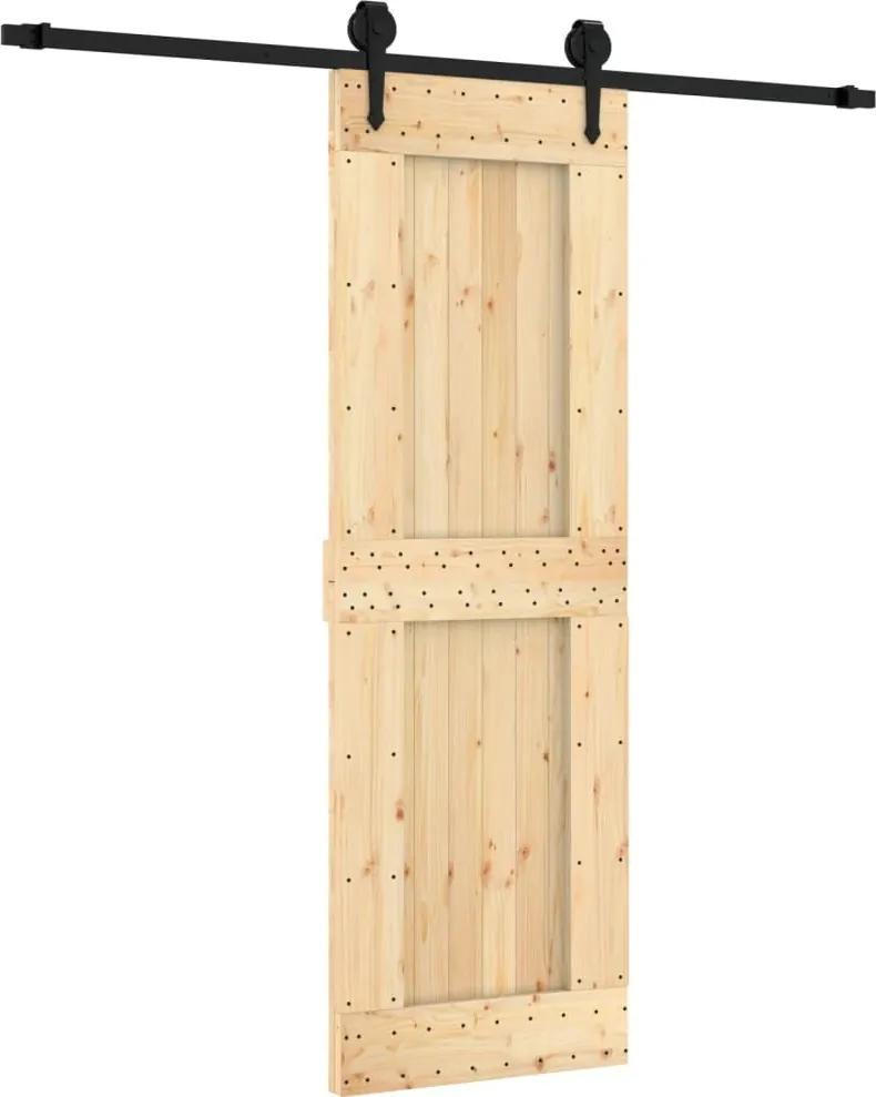 vidaXL Posuvné dveře s kováním 70 x 210 cm masivní borové dřevo [3203236]