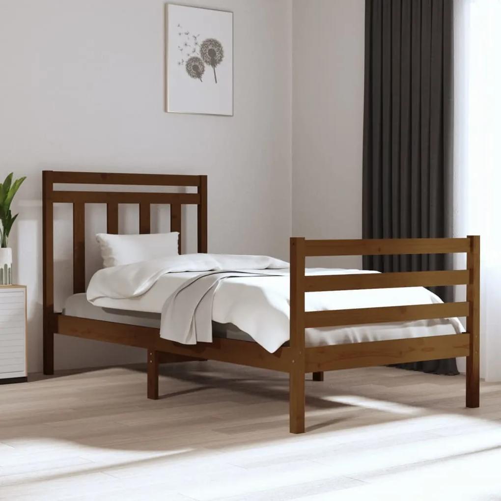 vidaXL Rám postele masivní dřevo 90 x 200 cm [3105304] Barva: Šedá