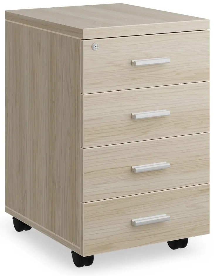 Kontejner SimpleOffice 40 x 48 cm - 4 zásuvky, dub světlý