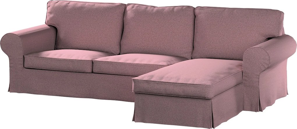 Potah na pohovku IKEA Ektorp 2-místná s lenoškou barva růžová látka pletený vzor