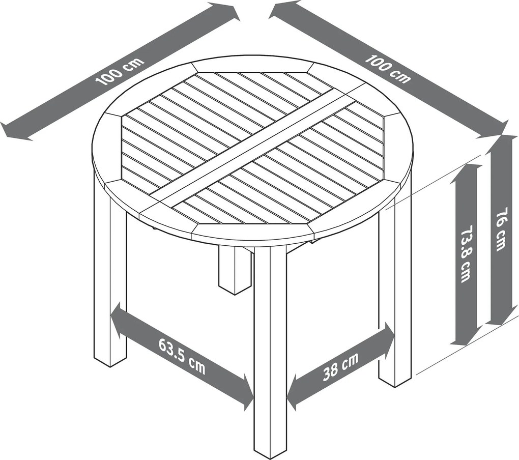 Tchibo - Kulatý/oválný rozkládací zahradní stůl, cca 100 až 150 cm