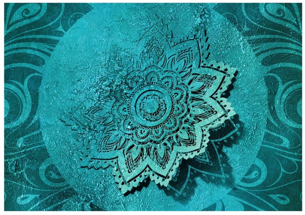 3D tapeta tyrkysový květ (150x105 cm) - Murando DeLuxe