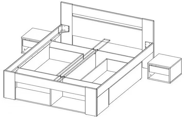 MILO 08 postel 140, dub sonoma/bílá