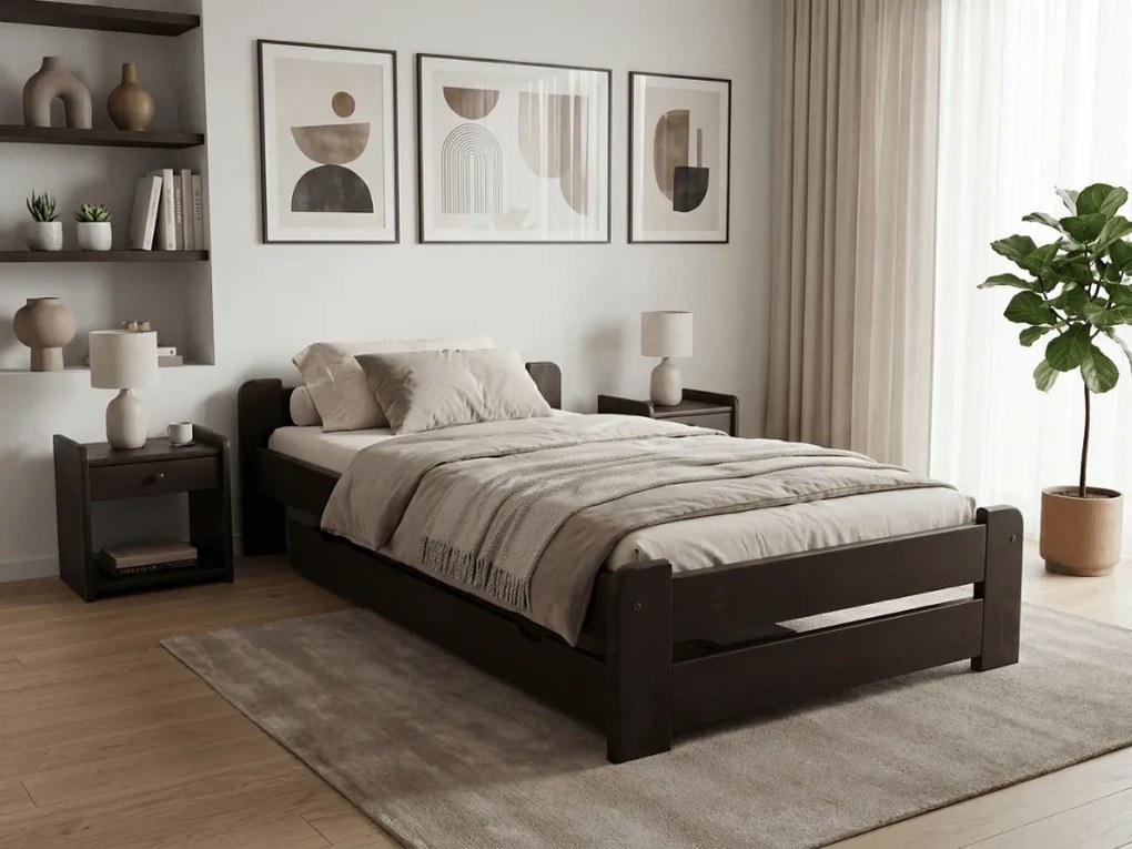Postel Emily 80 x 200 cm, ořech Matrace: Matrace Sommera 18 cm