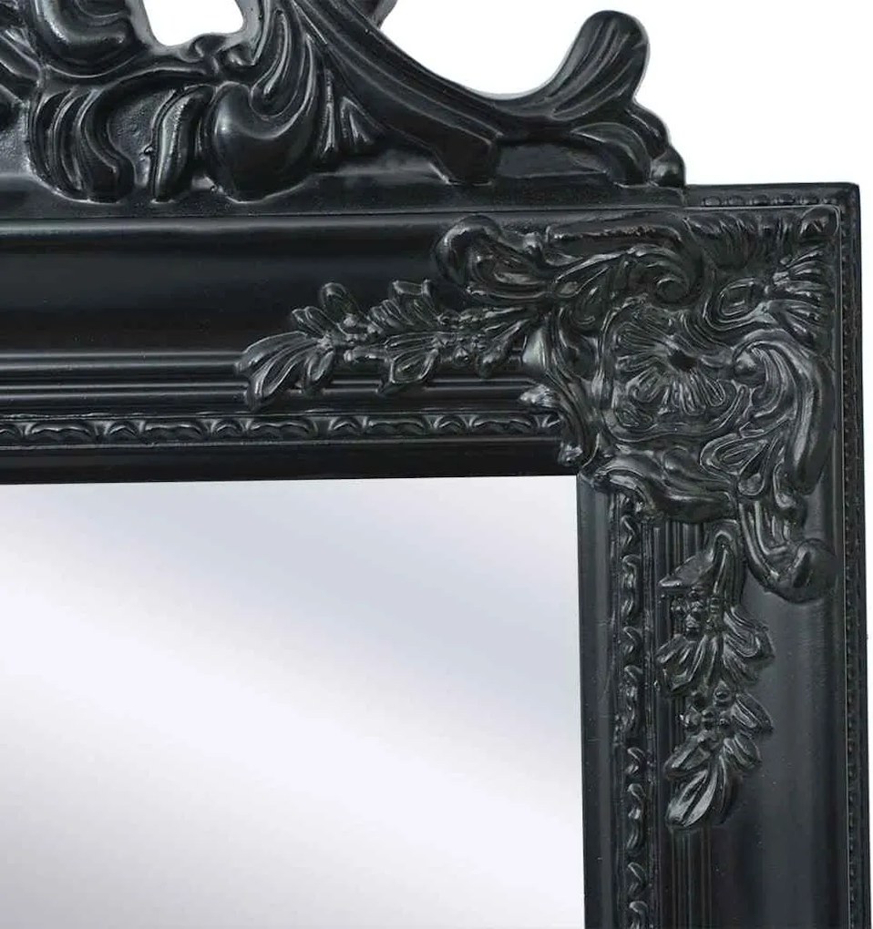 Volně stojící zrcadlo barokní styl 160 x 40 cm černé 243694