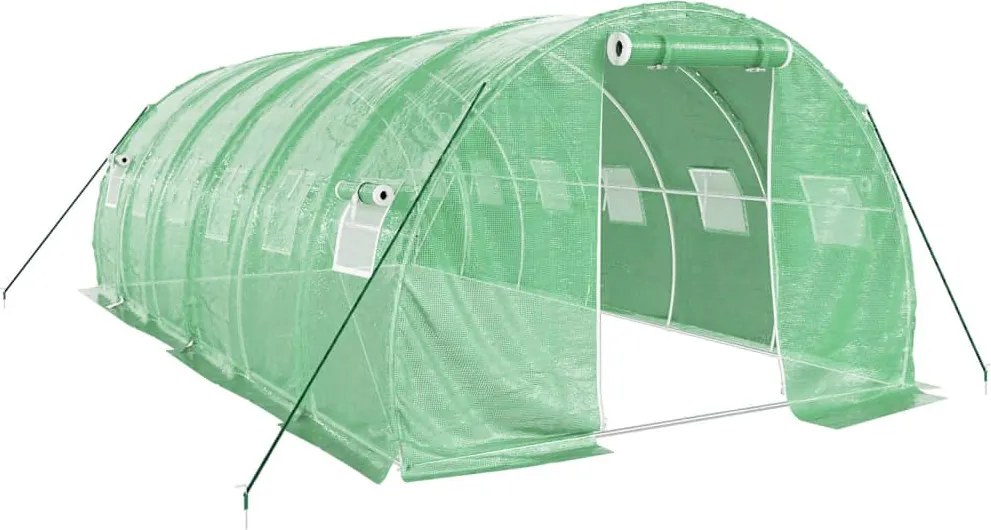 Skleník s ocelovým rámem zelený 18 m² 6 x 3 x 2 m 3188040