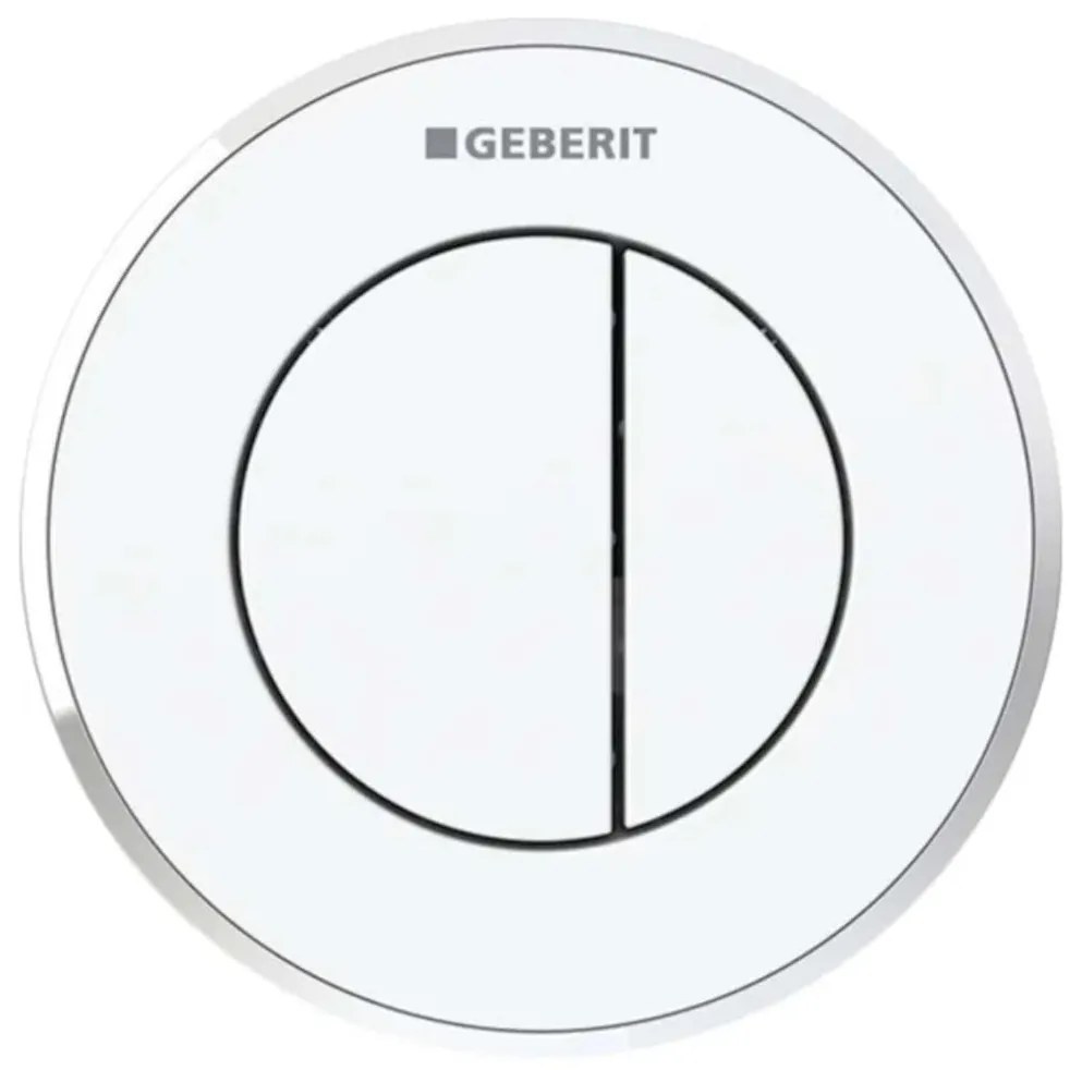 Geberit - Oddálené ovládání splachování typ 10, 2-činné, pro nádržku pod omítku 8 cm, bílá/lesklý chrom 116.056.KJ.1