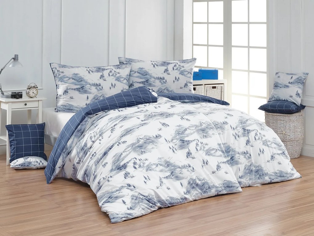 Matějovský povlečení Polar Blue Bavlna deluxe Rozměr: 140 x 200 cm, 70 x 90 cm