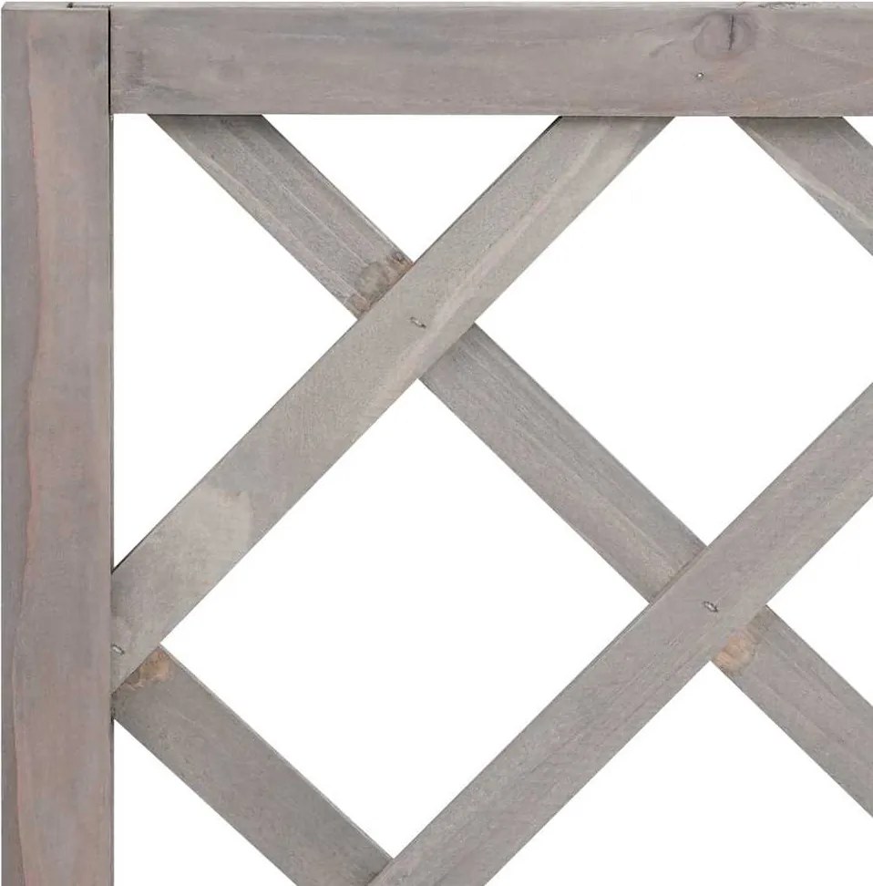 Květináč s mřížkou šedý 70 x 30 x 135 cm masivní jedlové dřevo 316490