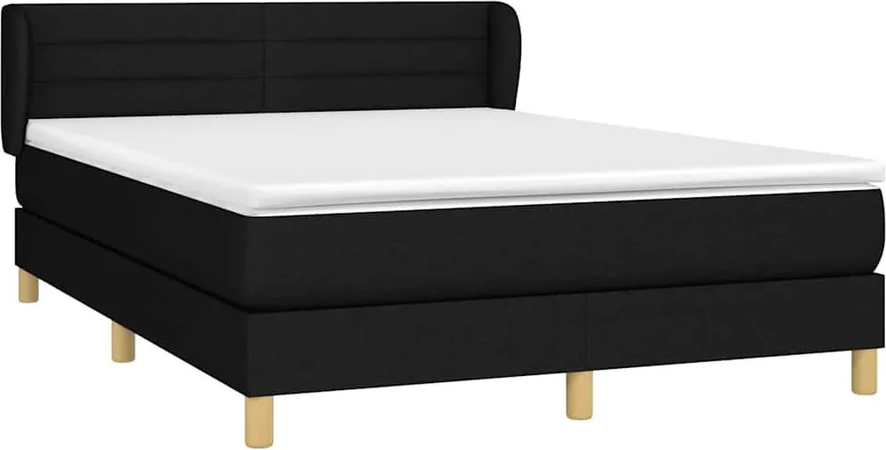 Box spring postel s matrací černá 140 x 190 cm textil 3126879